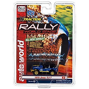 Auto World Xtraction Rally 1979 Jeep CJ-7 (Blue) HO Scale Slot Car