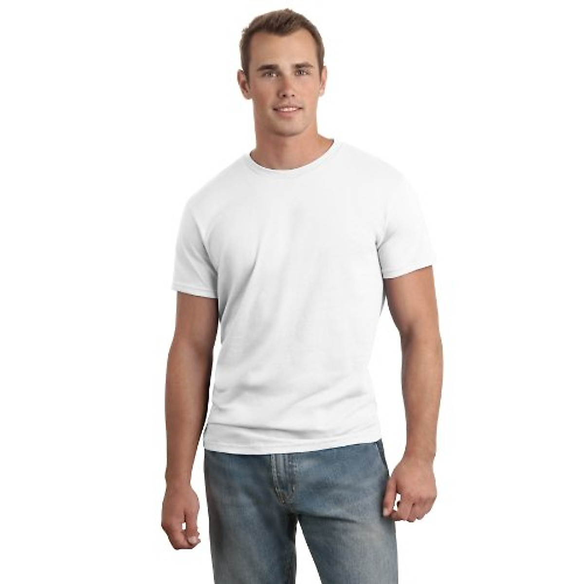 Hanes Men's Nano Premium Cotton T-Shirt (Pack of 2), White, Medium