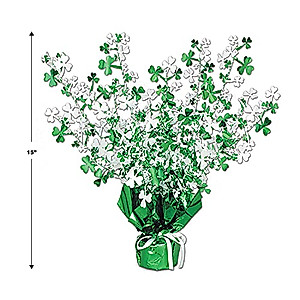 Beistle Shamrock Centerpiece, 15", Green/White