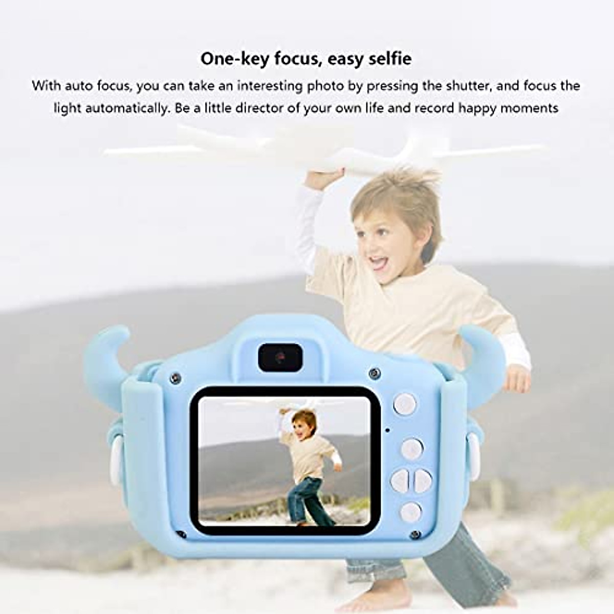 Kids Camera Toys for Boys and Girl, Kids Digital Video Camera for Children with Shockproof Soft Cover, Best Christmas Birthday Gifts for Boys Girls ( Color : Blue , Memory card : With 8g memory card )