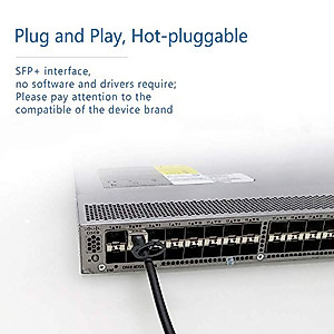 QSFPTEK 10G SFP+ DAC Cable, 1m (3ft) Passive Direct Attach Copper Twinax Cable for Cisco SFP-H10GB-CU1M, Ubiquiti, D-Link, Netgear, Mikrotik, Open Switch Devices