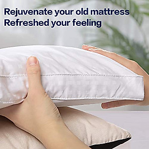 COHOME Queen Size Mattress Topper Extra Thick Cooling Mattress Pad 400TC Cotton Top Plush Down Alternative Fill Pillow Top Mattress Cover with 8-21 Inch Deep Pocket (60x80 Inches, White-Classic)