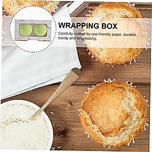 Abaodam 10pcs Box Cake Box Cupcake Carrying Case Cupcake Takeout Container Cupcake Container Bakery Cupcake Holder Cookie Carrier with Lid Cake Containers Paper White Suitcase Egg Tart