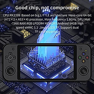 Brteyes 5.36  Touch Screen Handheld Game Console-Linux Android 7.1 Dual System Game-WiFi Online- 6 Hours of Battery Life-Dual TF Card Expansion 7500 Games Boy&Friend