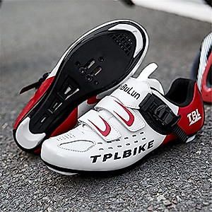 Mens Road Bike Cycling Shoes Peloton Bike Shoes Compatible with SPD and Delta Cleats Riding Shoe Indoor Outdoor White 280