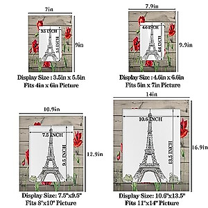 Bardic 4x6Picture Frames, Red Poppy Wooden Photo Frame Fits 3x5 with Mat or 4x6 Without Mat Photo Frames for Wall Mounting or Tabletop Display for Home Gallery Decor