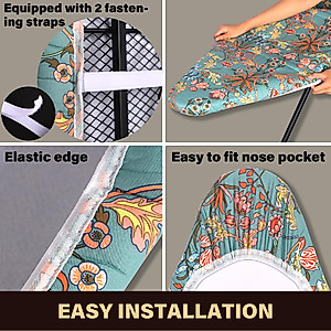 caius Easy Installation 15x54 Ironing Board Cover and Pad - Elastic Edge, Applicable Standard Size Iron Board Cover, Stain Resistant, Setup for Effortless Ironing Experience