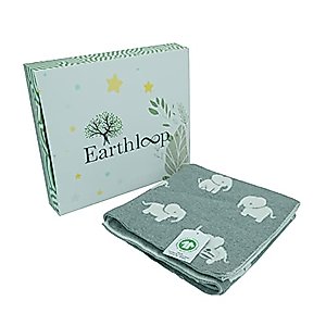 Soft Knit Baby Blanket 100% Organic Cotton | GOTS Certified | Receiving and Swaddle Blankets | Neutral for Boy, Girl for Newborn, Infant and Toddler 40 x 30 inches (Elephant)