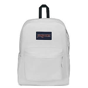 JanSport SuperBreak Backpack - School, Travel, or Work Bookbag with Water Bottle Pocket - White