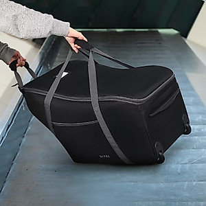SCTEL Car Seat Travel Bag for Airplane Fits Chicco KeyFit 30, UPPAbaby MESA, Nuna Pipa, Padded Car Seat Bag with Wheels, Infant Gate Check Bag with side pocket, Protective Feet, Adjustable Handle