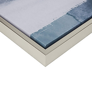 Madison Park, Grey Surrounding 3 Piece Set Wall Art, Gel Coated Canvas, Silver Frame, Modern Abstract Hand Embellished, Global Inspired Painting Living Room Accent Décor, Silver/Grey, 31.6 x 16.6