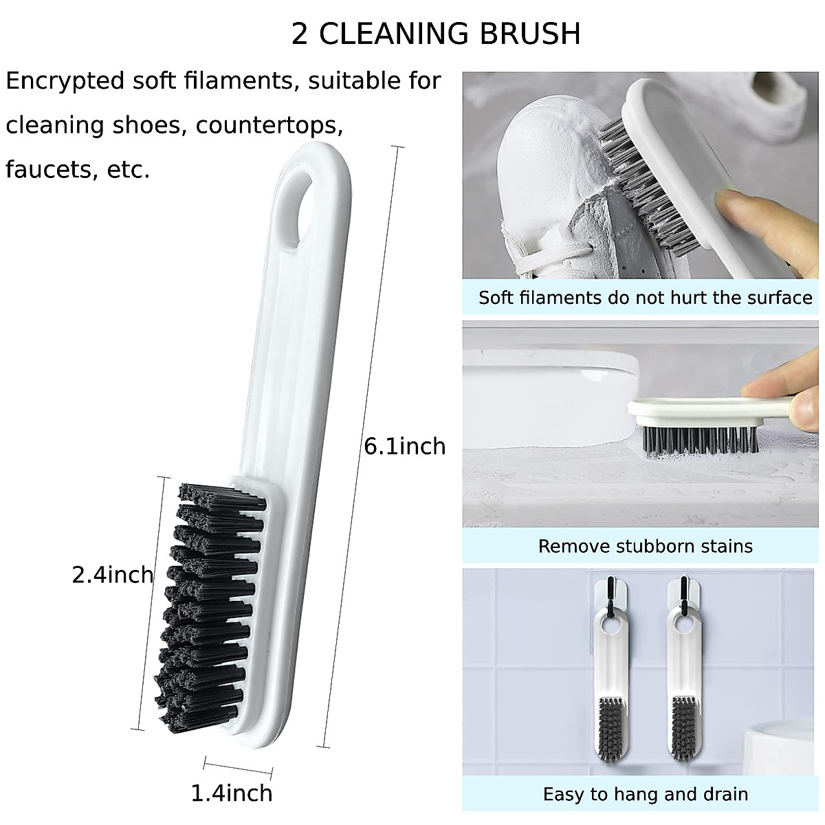 Toilet Brush, 2 Pack Toilet Bowl Brush and Holder with Ventilated Holder, Bathroom Accessories Toilet Bowl Cleaners with Silicone Bristles, Cleaning Supplies Toilet Cleaner Brush for Deep Cleaning