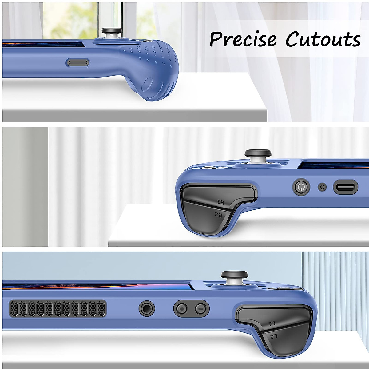 Fintie Silicone Case for Steam Deck - Soft [Anti-Slip] [Shockproof] Protective Cover, Drop Protection Case for Steam Deck (Navy)