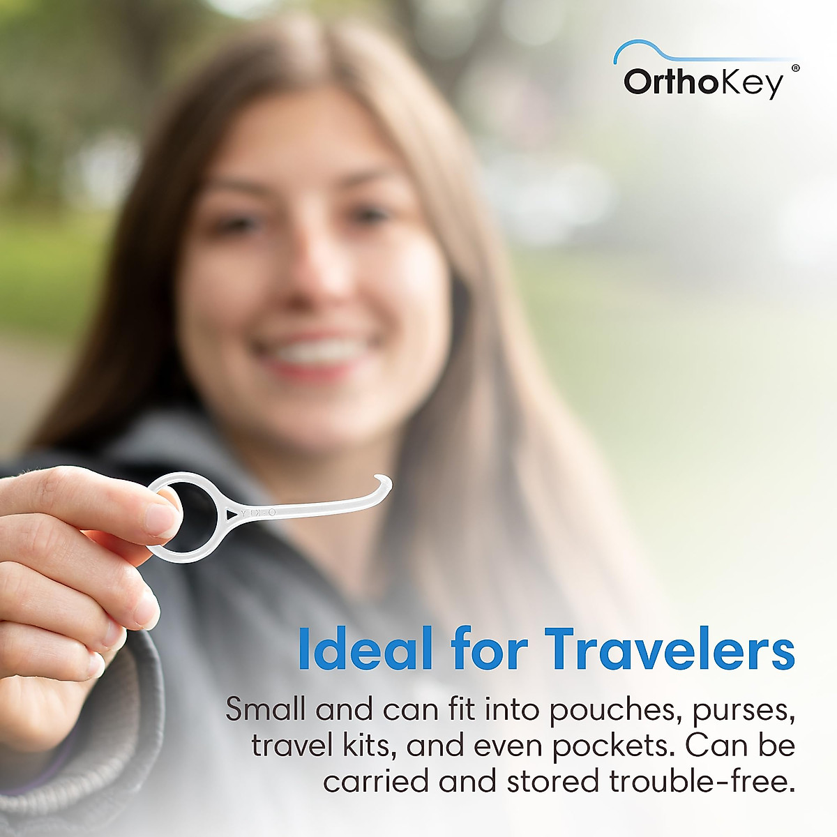 OrthoKey Clear Aligner Removal Tool for Teeth — Grabber Remover Tool for Invisible Removable Braces & Retainers — Fits Into a Dental Carrying or Aligner Case Cleaner — Small Size, Blue and Black