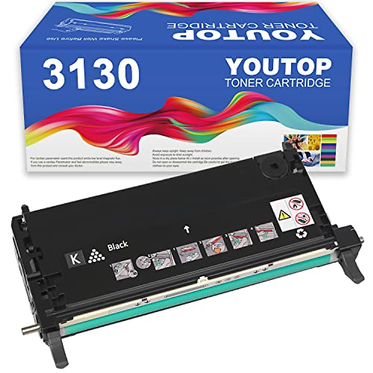 YOUTOP 330-1198 Black Toner Cartridge Compatible for Dell 3130 3130CN 3130CND 1 Pack