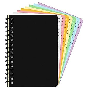 Alopuxi Spiral Notebook, Colored Lined College Ruled Paper, 105 Sheets/210 Pages, 6" x 8.5"