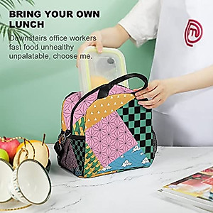 ZLCMMF Anime Reusable Lunch Bag Portable Lunch Box Insulated Tote Meal Bag for Women Men Work School Picnic
