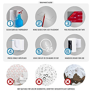 Adhesive Wall Mount for Ring Indoor Cam (2 Pack), Easy to Install Holder Hanger, No Tools Needed, No Mess, No Drilling, Strong VHB Mount, White by Brainwavz (WH02)