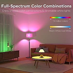 RCA Smart Light Bulbs, Multicolor LED, WiFi, Dimmable Color Changing Light Bulb, 800 Lumens 10W, Alexa & Google Home Compatible, 60W EQ A19 RGB Light, 2.4GHz only, No Hub Req, 2-PK