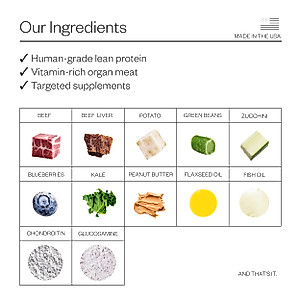 Maev Raw Dog Food, Better Than Freeze Dried Dog Food, Flash Frozen Dog Food with Lean Beef Protein, Vitamin-Rich Organ Meat in Every Serving, Hip and Joint Formulation, Adult Dogs, 10 Pounds