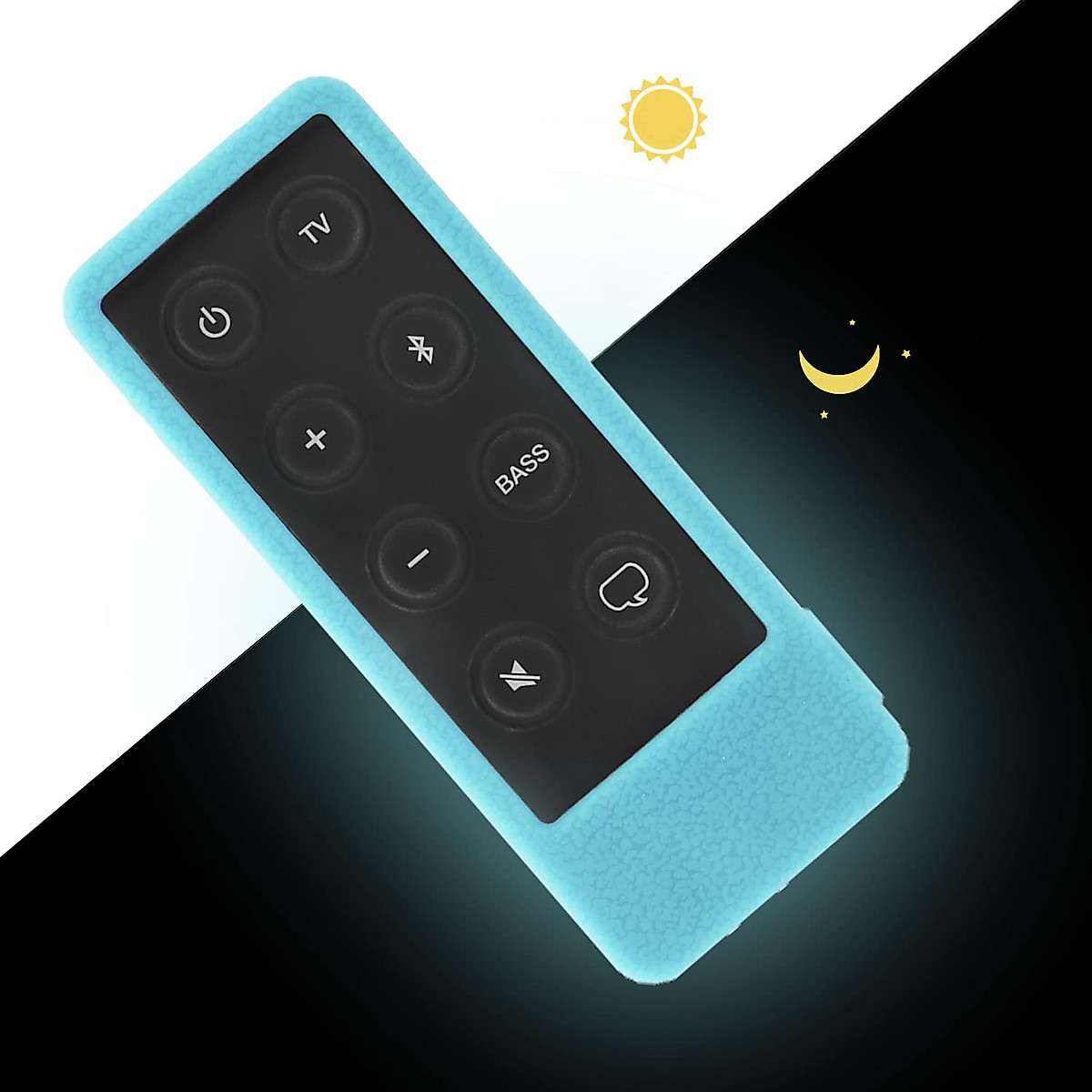 CHUNGHOP Protective Silicone Remote Case Compatible with Bose Solo 5 10 15 Series ii TV, for Bose Solo Cinemate Series II IIGS 1SR 10 & 15 Remote Anti-Slip, Shockproof(Glow in Dark Blue)