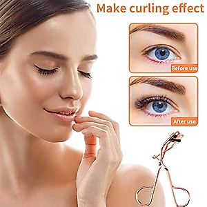 Yiwoo 5 Pieces Eyelash Applicator Tool，False Eyelashes Applicator,Eyelashes Tool,Eyelashes Curlers,Curved Eyelash Curler(Rose Gold）