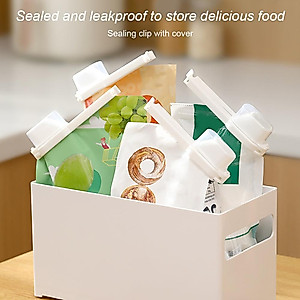 Food Bag Sealing Clip with Pour Spout, Food Bag Clips with Pour Spouts Bag Clips for Food, Bag Sealing Clip with Pour Spout Reusable Plastic Cap Sealer Clips for Small Particle Food Flour