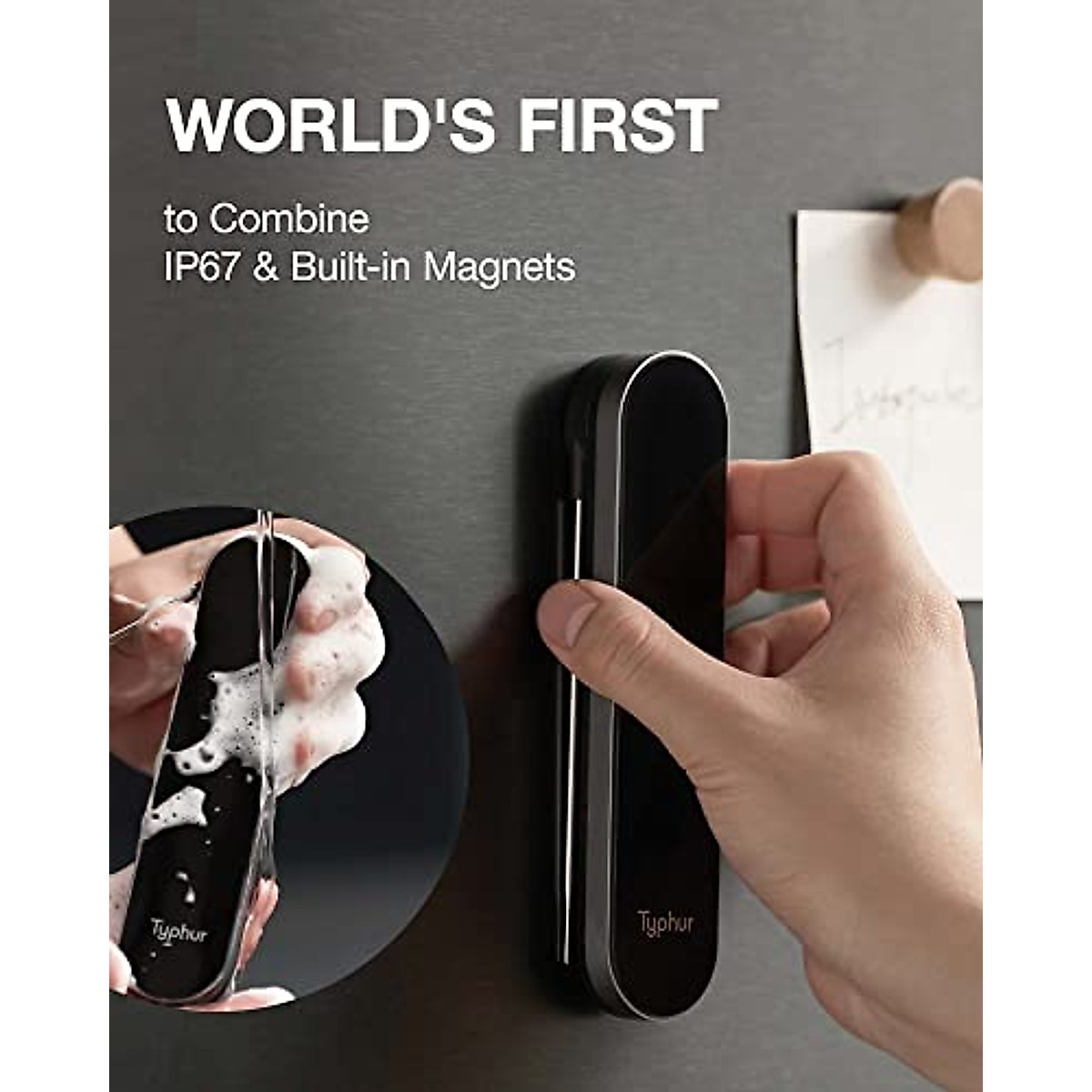 Typhur InstaProbe, No.1 Fastest (Less Than .75 Second) Meat Thermometer Digital, Instant Read Thermometer with OLED Display, IP67 Waterproof Food Thermometer for Cooking, Smoker, BBQ, Grill