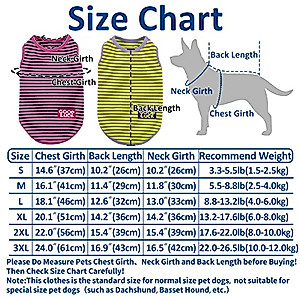 MESHEEN 2 Pack Dog Shirt Sleeveless for Small Dogs Made of Soft Breathable Pure Cotton Stretch Fabric Keep Your Pet Comfortable, Puppy Vest Use Fashion Striped Style Design