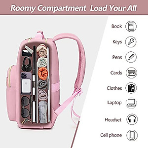 BAGSWAN Laptop Backpack Travel Nurse Bag 15.6 inch Teacher Bookbag Business Computer Backpacks Purse Travel Work Anti-theft College Bags with USB Charging Port Light Back Pack Student