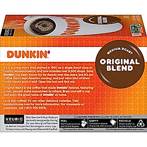 Dunkin' Original Blend Medium Roast Coffee, 60 Keurig K-Cup Pods