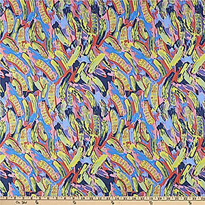 Katie Kortman Digital Lush & Wild Double Gauze Pickles Blue/Green, Fabric by the Yard