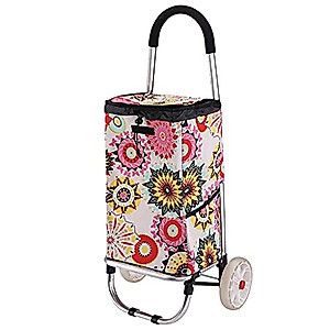 Shopping Cart Folded Stair Climbing Cart Trolly Grocery Utility Cart with Wheel Removable Canvas Collection Bag 25 Kg Capacity