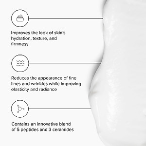 DRMTLGY Peptide Night Cream Face Moisturizer. Fragrance Free and Oil Free Hydrating Facial Moisturizer for All Skin Types. 2.1 oz