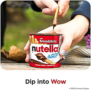 Nutella & GO! Bulk 12 Pack, Hazelnut and Cocoa Spread with Breadsticks, Snack Cups, 1.8 oz Each