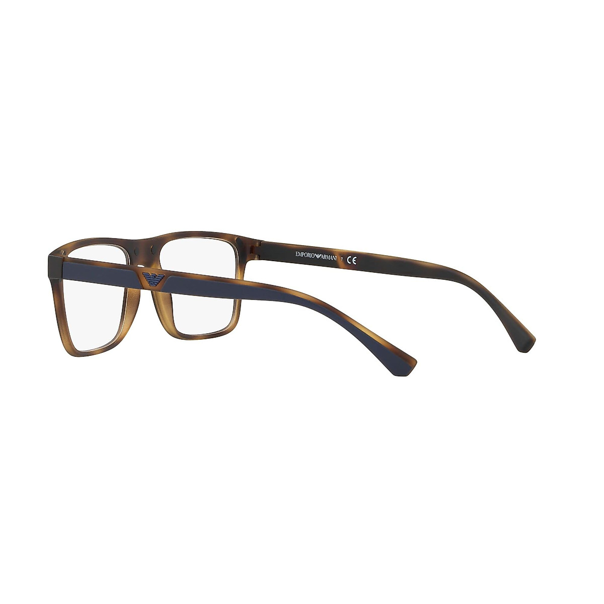 Emporio Armani Men's EA4115 Prescription Eyewear Frames with Two Interchangeable Sun Clip-Ons Rectangular, Matte Havana/Clear/Brown Gradient/Blue Mirrored, 54 mm