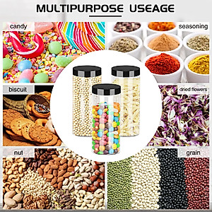 4 Pack Mason Jars, Clear Plastic Jars with Lids, Clear Slime Containers for Organizing, Kitchen & Pantry Use, Round PET Cream with Airtight Lids (48 oz)