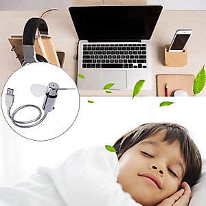 [New] USB LED Clock Fan with Temperature, Mobile USB Real Time Fan Fahrenheit and Celsius Display Portable Cooling Mini USB Quiet Gooseneck Fan for Office, Home & Travel (TC)
