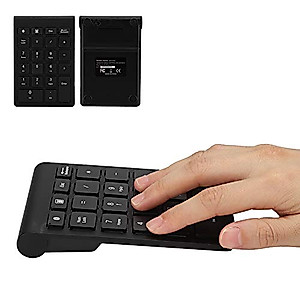 22 Keys Wireless Numeric Keypad Portable Mini Keyboard Number Pad Ultrathin Numeric Keyboard Numpad for Laptop Desktop Computer PC (Black)