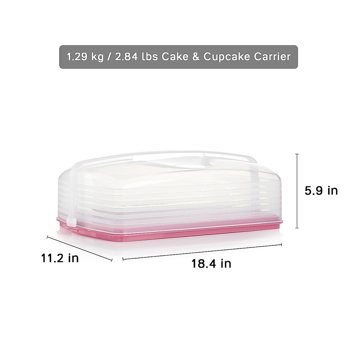 Tupperware - Rectangular Cake and Cupcake Carrier - Holds 18 Cupcakes