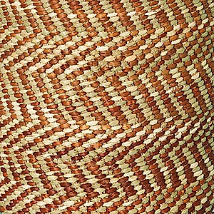 Tanzania Medium Brown Chevron Hand Woven Milulu GrassIringa Basket