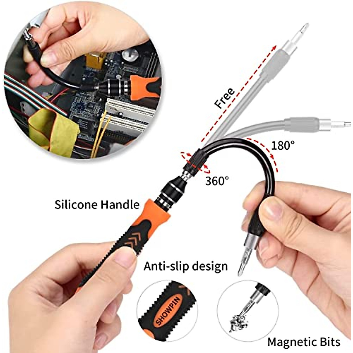 Mini Screwdriver Set, Torx Bit Set with T3 T4 T5 T6 T7 T8 T9 T10 T15 T20 Security Torx Bit, Computer repair tool kit with Phillips Head Screwdriver compatible for Nintendo Switch, iphone, PC Repair