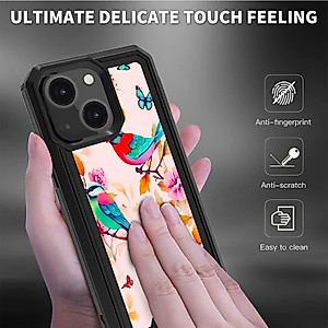 BPQOJB for iPhone 15 Case for iPhone 15 Phone Case with Birds on The Tree Pattern for Men Women Dual Layer Hybrid Hard PC Soft TPU Shock Proof Protective Phone Case for iPhone 15 6.1 inch 2023