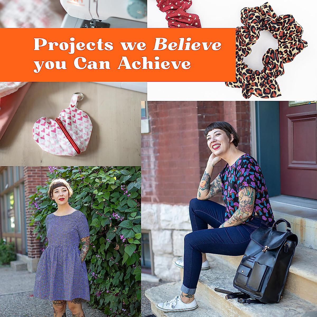 The Believe Beginner Sewing Machine by American Home Makes Sewing for Beginners Easy on Portable Small Sewing Machine with 12 Built-In Stitches, Automatic Stitch Control Plus Fun Decals, AH600