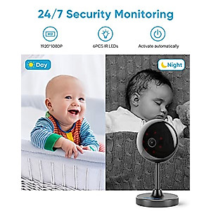 owltron 2 PCS 1080P Indoor Camera Security Camera Baby Monitor with Camera Surveillance Indoor Compatible with Alexa, Pet Camera with APP 2-Way Audio Motion Detection Night Vision (T1)