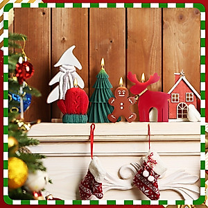 Conelist 4 Pcs Christmas Candles Scented Candles Gift Set Elk Christmas Tree Gingerbread Man Glove Shaped Candles for Women Xmas Home Decor Party Bedroom Room Table Decorations