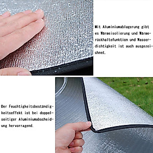 Camping Mat Foam Foil Blanket for Camping 150x200 cm Foam Pad Insulating Foil Mat Sleeping Tent Pad Thermal Aluminum Camping mat for Reflecting Heat Silver 59in x 78.7in / 150cmx200cm