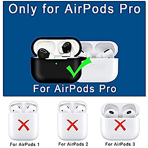 for Airpods Pro Case Black, 12in1 Kit Silicone Accessory Set Protective Cover for AirPods Pro 1st Generation with Watch Band Holder/Ear Hook/Ear Hangers/Ear Tip/Strap/Ring/Keychain/Brush/Carrying Box