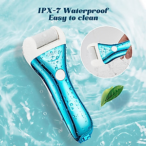 Callus Remover for Feet, Electric Foot File Rechargeable Foot Scrubber Pedicure Tools for Feet Electronic Callus Shaver Waterproof Pedicure kit for Cracked Heels and Dead Skin with 5 Roller Heads
