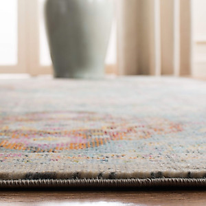 SAFAVIEH Luxor Collection Area Rug - 8' x 10', Ivory & Turquoise, Handmade Boho Chic, Ideal for High Traffic Areas in Living Room, Bedroom (LUX329A)